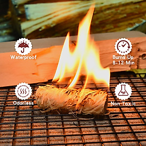 Heatplus Fire Starter -70 Pcs Fire Starters for Campfires, Fireplace, Grill, Wood & Pellet Stove, Fire Pit, BBQ, Survival, ooni Pizza Ovens, Water Resistant and Odorless Safe for Indoor/Outdoor Use