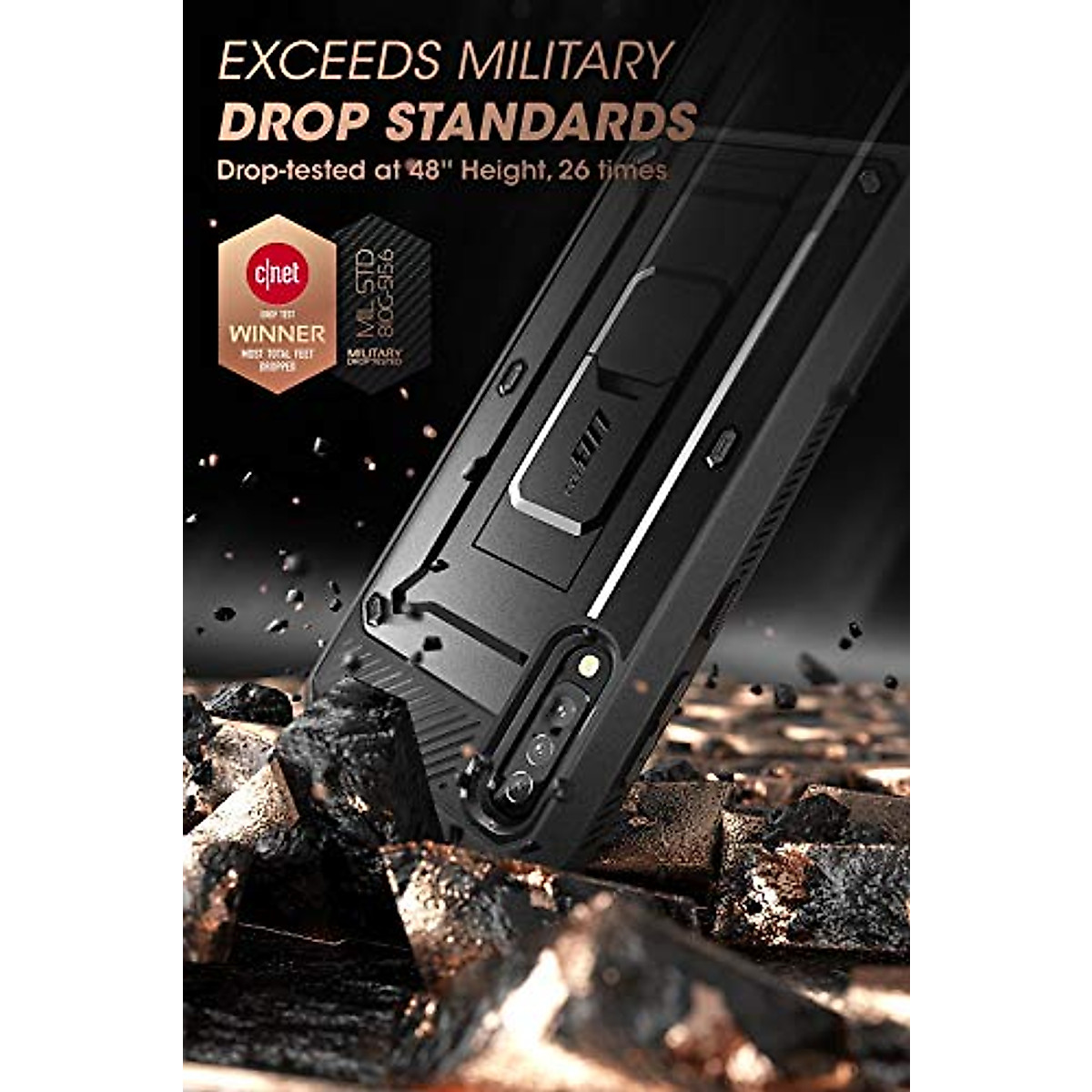 SUPCASE Unicorn Beetle Pro Series Phone Case for Samsung Galaxy A50/A30s, Built-in Screen Protector Full-Body Rugged Holster Case for Galaxy A50 2019 Release (Black)