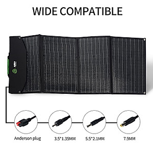 Solar Panel 100W 18 Volt, SUGINEO Portable Solar Panel for Power Station, Foldable 100W Solar Panel Suitcase