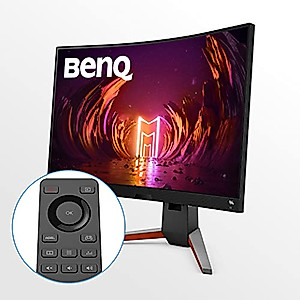 BenQ MOBIUZ EX3210R Curved Gaming Monitor 32" QHD 1440p 165Hz 1ms w/Remote | HDRi | 1000R | Color Optimizer | Freesync Premium Pro | Eye-Care | Height, Swivel & Tilt | 2.1ch w/ 5w sub | USB Hub
