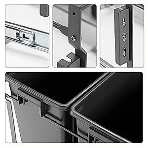 Coralov Pull Out Trash Can Under Cabinet Kitchen 16 Gallon/64 Qt. Dual Trash Bins Suit for Minumum 18 inch Wide Cabinet Slide Out Cabinet Trash Can - Grey