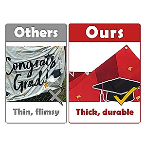 Bunny Chorus Graduation Decorations 2023 Party Backdrop Banner, Extra Large 71" x 40" Red Black 2023 Photo Booth Props Decorations, Congrats Grad Home for Outdoor Indoor Supplies