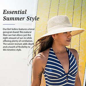 Wallaroo Hat Company – Women’s Bali Fedora – UPF 30+ Sun Protection, Wide Brim, Packable and Adjustable Sizing for Medium Crown Sizes – Fashionable Sun Hat for Everyday Sun Protection (Natural)