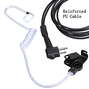 Earpieces for Motorola Walkie Talkies with Mic 2 Pin Acoustic Tube Headset and PPT for CP200 GP2000 XU1100 PRO1150 MU12 (2 Pack)