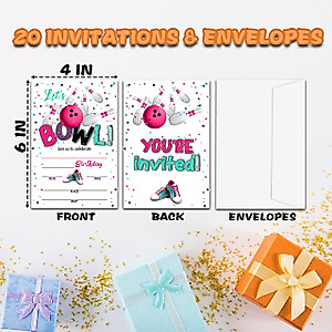 OZTEMETY Unisex-Adults Birthday Party Invitations, 20 Multicolor Cards with Envelopes, 4x6 Inches, Durable, Reusable, Smooth Writing Surface