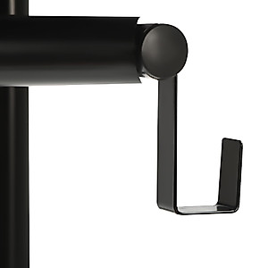 BINELUCOLU Mobile Stand Up Desk, 27.5-45.3in Height Adjustable Standing Desk with Keyboard Tray Hooks USB Interfaces& Socket Rolling Laptop Cart Computer Workstations