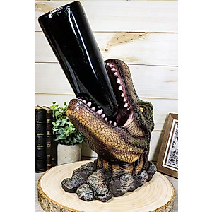 Ebros Large Prehistoric Dinosaur T-Rex Head Wine Bottle Holder 10.75" Tall Caddy Figurine Jurassic Era Trex Statue Kitchen and Dining Decor Party Hosting Prop Tyrannosaurus Rex Dinosaurs