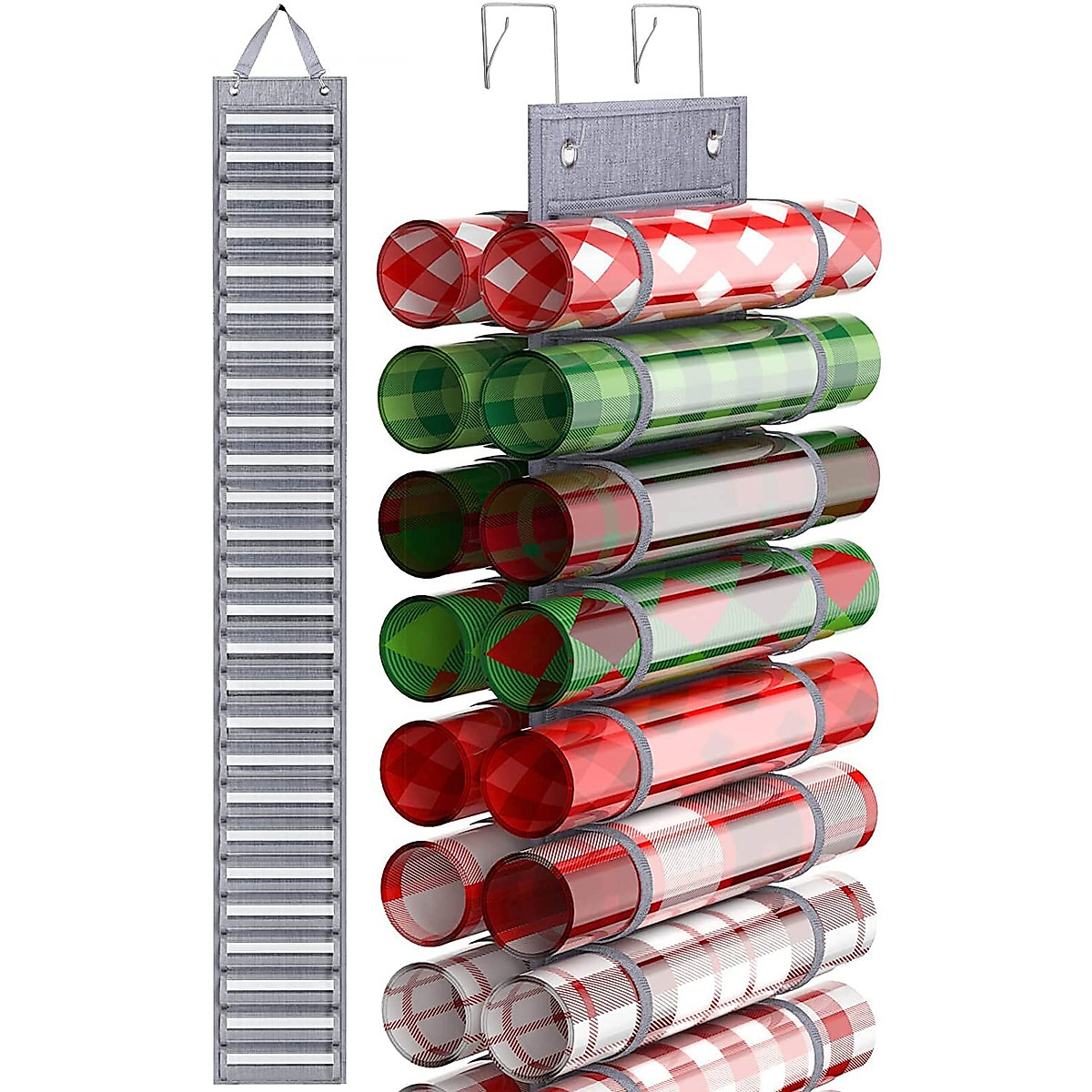 CareforYou Vinyl Roll Holder, Vinyl Storage Organizer with 48 Roll Compartments for Large Vinyl Rolls,Door/Closet Hanging/Wall Mounting Vinyl Holder,Space Saving Organization for Craft Room