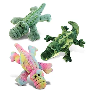 DolliBu Plush Alligator Stuffed Toys - Soft Huggable Alligator Plush Kit, Adorable Creature Plush Toys, Super Soft Plush Doll Wildlife Toys for Kids and Adults - 3 Pack
