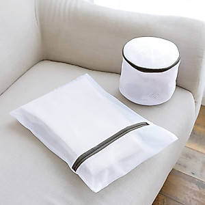 Mesh Laundry Bags Heavy Duty Fine Mesh Wash Bag Travel Storage Organize Bag, Fine Weave Fabric Zipper Closure Travel Laundry Bag (Cylinder)