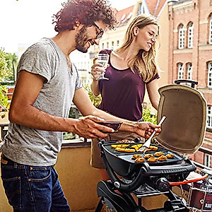 6558 Weber Griddle Cast Iron Griddle for Gas Grill, Profire Cooking Griddle Parts for Weber Q100 Q120 Q140 Q1000 Q1200 Q1400 Series, Weber Q1200 Griddle, Grill Accessories for Weber Outdoor Grill