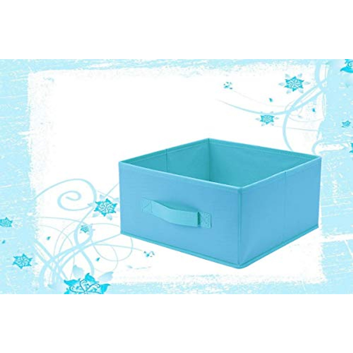 6 PCs New Home Storage Bins Organizer Fabric Boxes Shelf Basket Drawer Container (Light Blue)