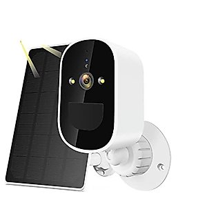 Security Camera Camera WiFi Solar Camera Outdoor Night Vision IP Camera and 6000mAh Rechargeable Battery Security Camera CCTV Video Surveillance Camera Surveillance Camera with Spotlight ( Color : 128