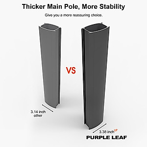 PURPLE LEAF 10 FT Cantilever Umbrella Outdoor Patio Eco-Friendly Olefin Umbrella, Large Offset Square Umbrella, Windproof Heavy Duty Hanging Outside Umbrella for Patio, Light Grey