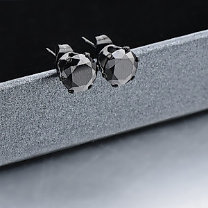 Long Way Stainless Steel Stud Earrings set Cubic Zirconia Inlaid,3mm-8mm 6Paris