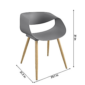 COSCO Outdoor/Indoor Resin Ribbon Chair, 2-Pack, Gray