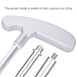 Golfball Putter Threesection Twoway Zinc Alloy Golfball Putter with Anti-skid Rubber Handle for Right or Left Handed Golfers