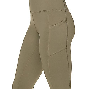 Gaiam Women's High Waisted Capri Yoga Pants - High Rise Compression Workout Leggings - Athletic Gym Tights - Dusty Olive Green, X-Small