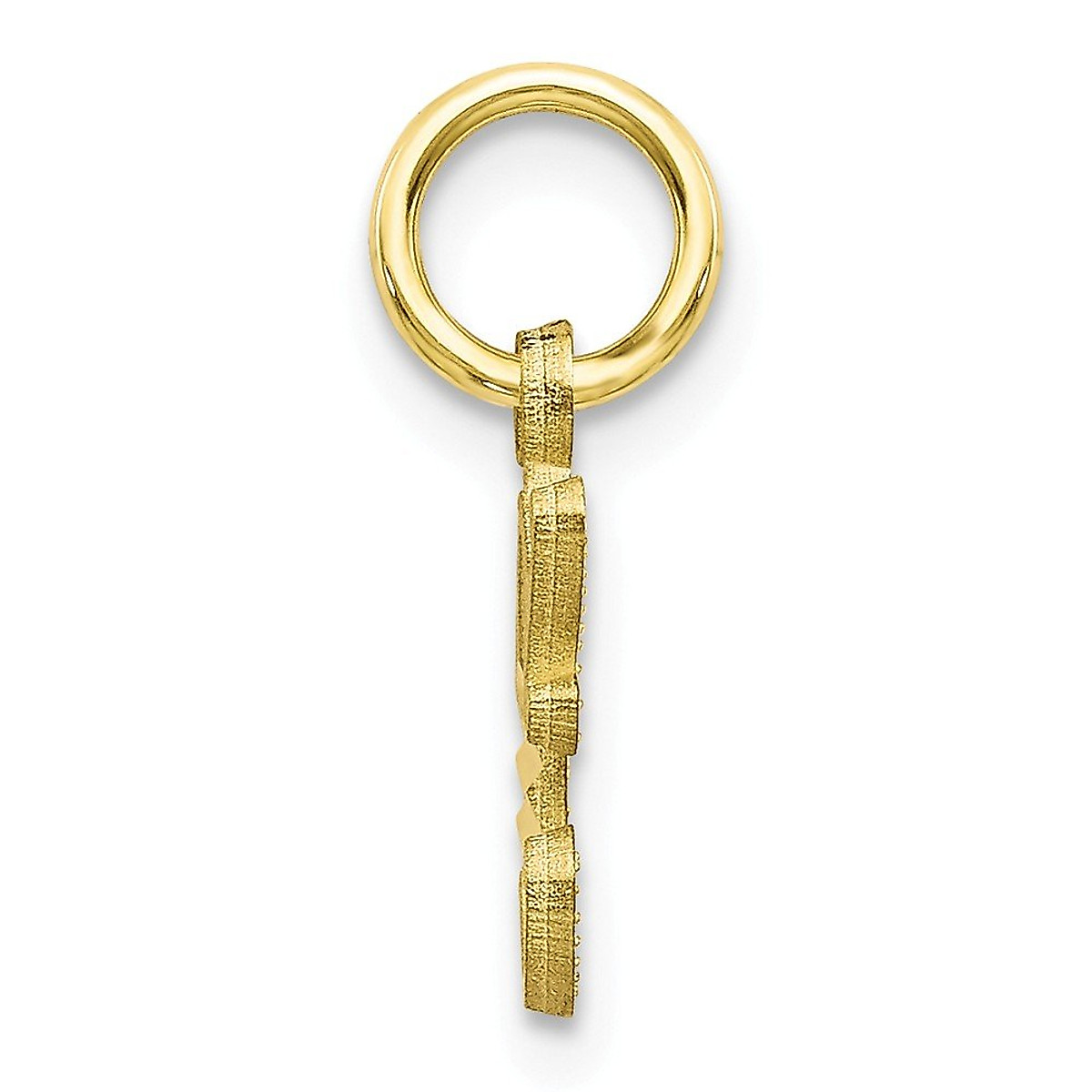 Solid 10k Yellow Gold Initial Letter C Alphabet Charm Pendant - 20mm x 11mm