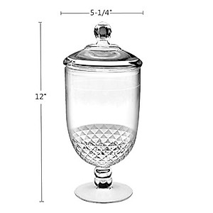 Bekmore Large Apothecary Jar with Airtight Lid in Premium Acrylic, Decorative Weddings Candy Buffet, Break-Resistant and BPA-Free, 55 Ounce