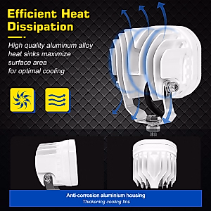 WFPOWER 3" Cube LED Pods, 2PCS Marine LED Lights Pontoon Boat Docking Light for Fishing Boat, Waterproof White Spot LED Cube Light Pods for Off Road Driving 12V 24V 4WD Pickup Truck Boat ATV UTV