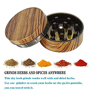 Maisseide 2.17Inch Multipurpose Crusher 2 Pieces,Portable- Manual,Steel Alloy Plus High-Strength Plastic Material (Wood Grain 02)