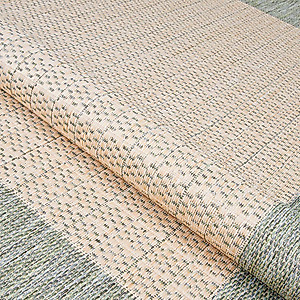 Couristan Recife Checkered Field Indoor/Outdoor Area Rug, 5'3" x 7'6", Natural-Green