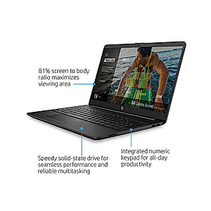 HP 2021 15.6" FHD IPS Laptop Computer, Intel Celeron N4020 Processor, 16GB DDR4 RAM, 512GB SSD, Intel UHD Graphics, 1 Year Office 365, Webcam, HDMI, Bluetooth, Win 10S, Black, 32GB SnowBell USB Card
