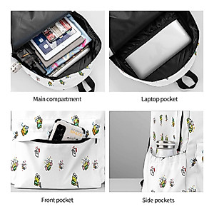 Cute Backpack for School, Funny Cartoon Lightweight Shoulders Backpacks Anime Daypack Kawaii Book Bag Novelty College Back Pack for Boys Girls Sports Travel Hiking Camping Work, 16.9 Inch Pattern-23