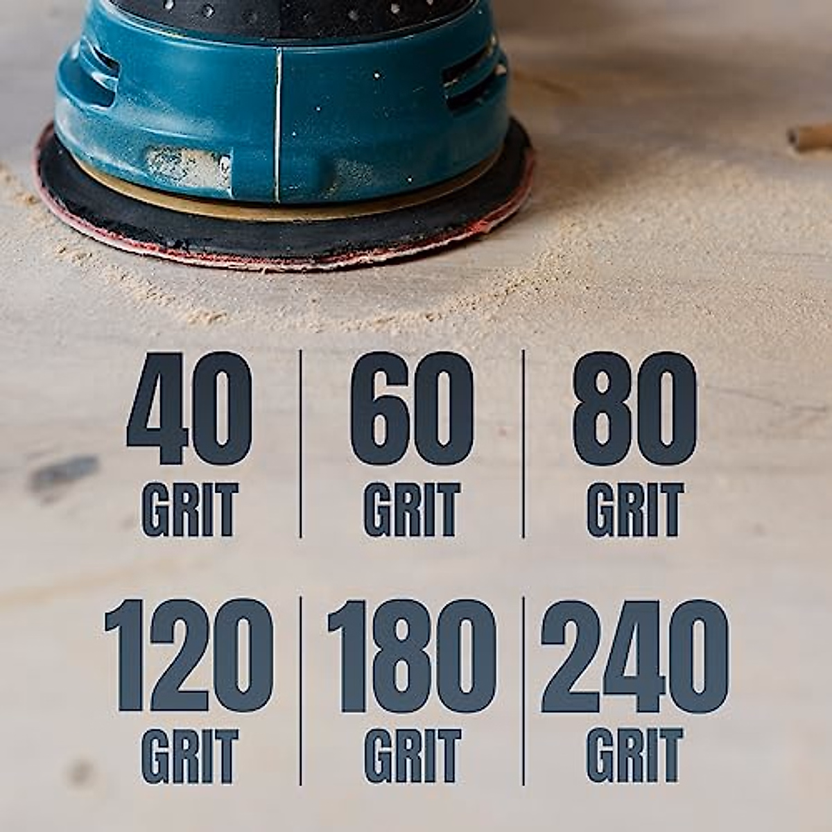 POWERTEC 110580 9-Inch PSA 80 Grit Aluminum Oxide Adhesive Sanding Disc, 10-Pack