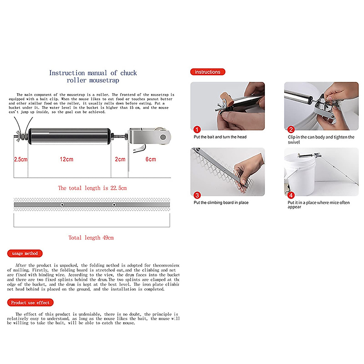 SGTC 2 Pcs The Highly Sensitive Bearing Automatic Resetting of The Mouse Trap is Suitable for Indoor and Outdoor Mouse, Rat and Rodent Trappers, Ensuring The Safety of Children and Pets