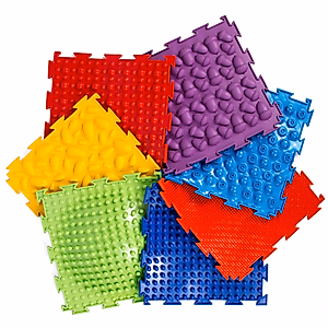Rainbow Set of Sensory Mat Massage Game Mats for Kids Orthopedic Massage Puzzle Floor mats
