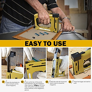 HM515 Manual Flexible Point Driver Kit with 1,000 Points for Securing Back Pieces of Picture Frames, Flex Point Tacker, Point Driver Gun, Picture Framing Nailer Tool