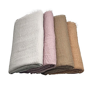 MANSHU 4PCS Women Soft Cotton Scarf Shawl Long Scarf, Scarf and Wrap, Big Head Scarf.