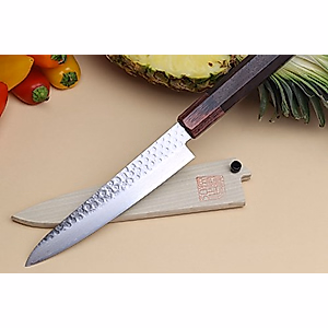 Yoshihiro 46 Layers VG-10 Hammered Damascus Petty Japanese Utility Knife 6'' 150mm Rosewood Handle