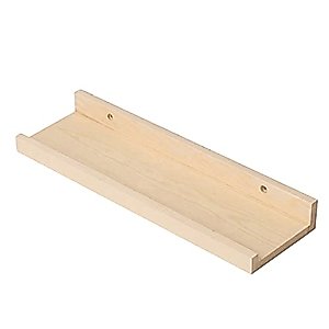 HOMOCONO Wooden Shelf Wall Mounted Shelf Wall Mount Shelves Multi-Function Floating Shelf Decorative Shelves Wall Hanging Shelf Farmhouse Floating Shelf Ledge Display Shelf Wall Stand Khaki
