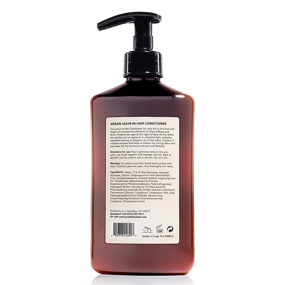 Profashion Argan Oil Leave In Conditioner For Curly Hair - Deep Conditioner For Dry Damaged Hair - Deep Conditioner For Curly Hair - Vegan, Paraben Free, Sulfate Free Conditioner - 400ML/13.5 FL OZ