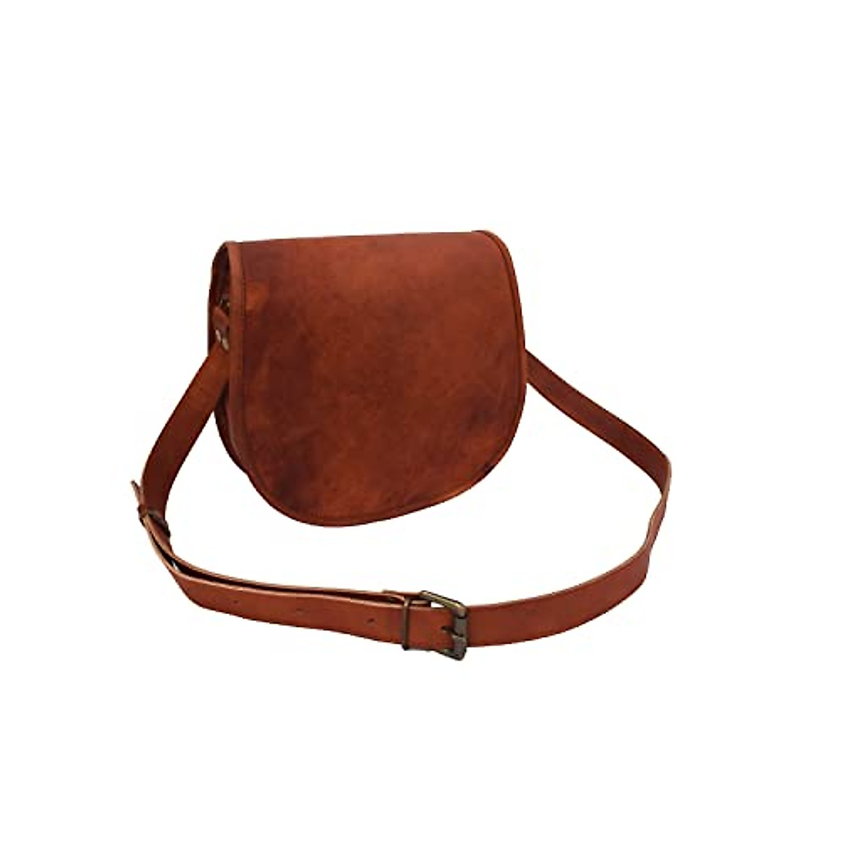 Handmade Full Grain Vintage Leather Crossbody Sling Bag Women/Teen Girls Purse Wallet Satchel Handbag Messenger Bags (Small), Brown