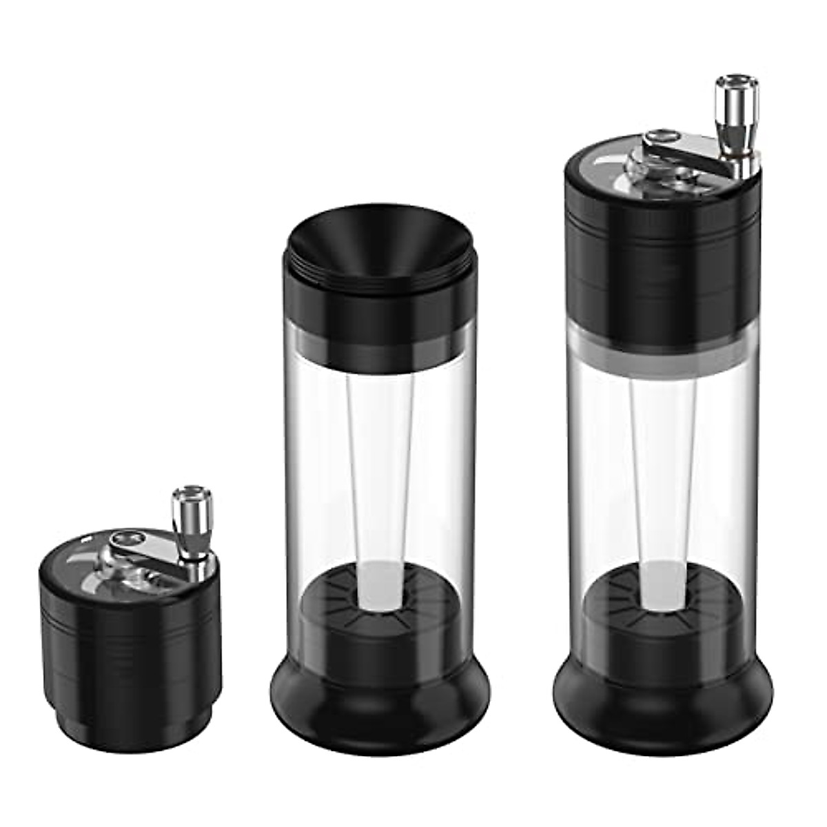 Herb Grinder 3-in-1 Hand Crank Spice Rolling Milling Loader Roller Filler Flower Buds Storage with Mangetic Liq Crusher Grinding