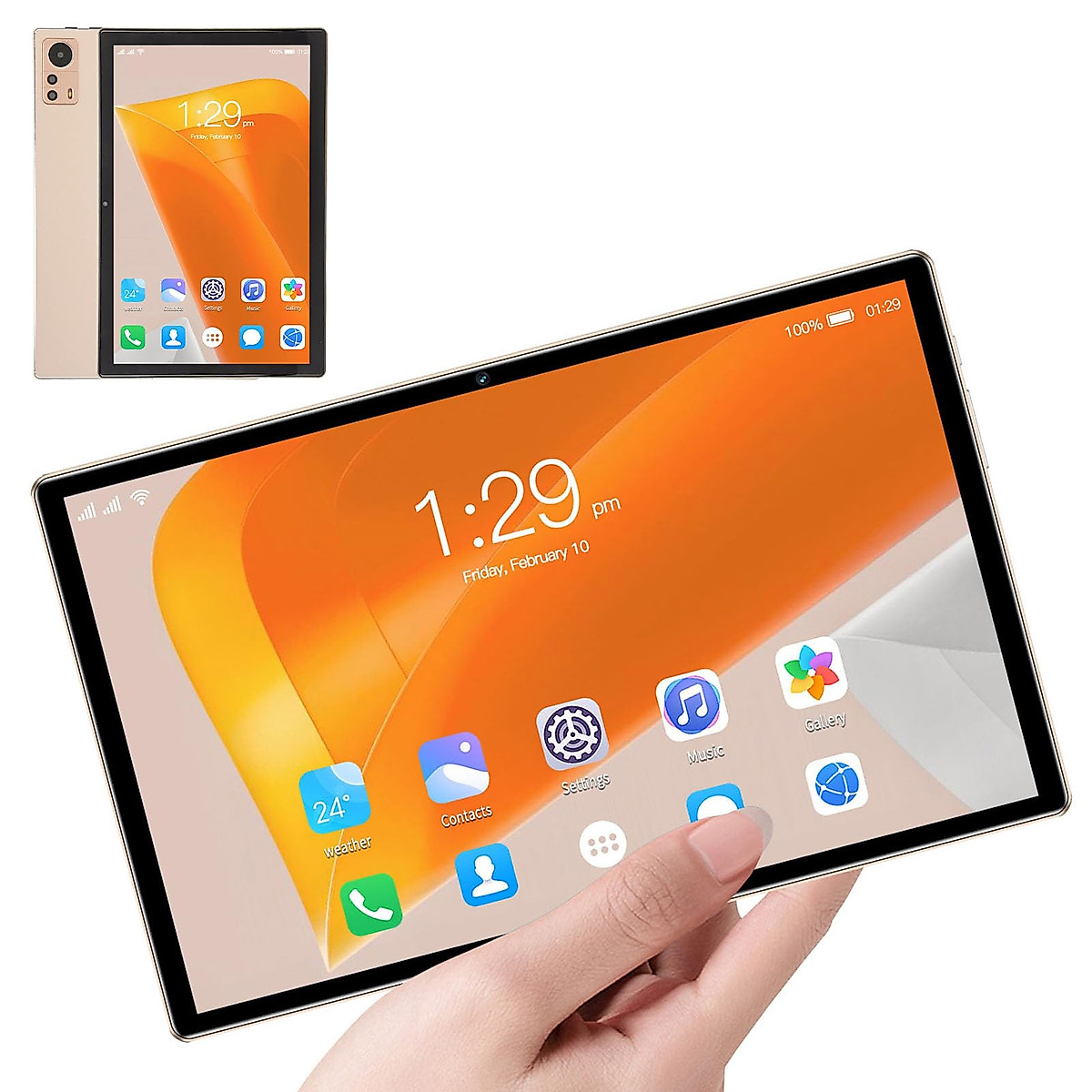 ICRPSTU GPS Tablet, 5G WiFi Digital Tablet 7000mAh 1960 X 1080 Resolution 8GB RAM 256GB ROM 10.1 Inch with Keyboard for Study Recreation (US Plug)