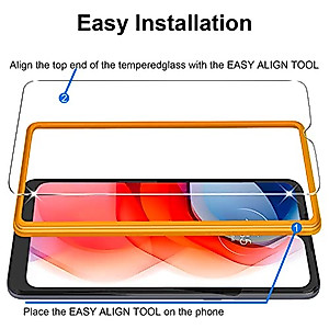 【3+3 PACK】Coolpow Designed for Motorola Moto G Pure Screen Protector Tempered Glass Film,【EasyInstall Tool】9H Hardness, Anti-Scratch,Ultra HD,Scratch Resistant, Easy Install,Case Friendly, Bubble Free