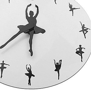 Timelike Ballerina Wall Clock Ballet Dancing Hanging Decor Clock Dancer Home Decor Gift White