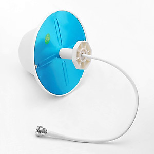 Dome Ceiling Antenna, Omni-Directional Indoor Antenna, Wide Band Dome Antenna with N-Female Connector for Cell Phone Signal Booster - Router Gateway, White (698 to 4000 MHz)