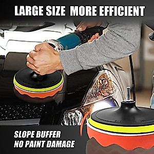 7 Inch Polishing Pads Kit Car Foam Sponge Pads Wool Bonnet Pads with 5/8-11 Thread Backing Pads & 8mm Adapters for Polisher & Electric Drill Auto Body Repair Pad for Waxing Buffing Sealing Glaze,13PCS