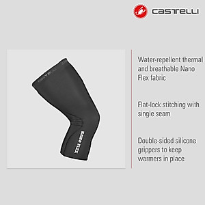 Castelli Nano Flex 3G Kneewarmer for Men & Women | Road and Gravel Biking I Cycling - Black - Medium