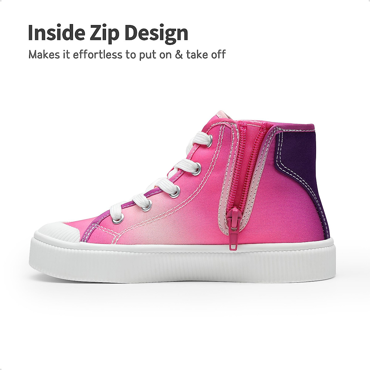 DREAM PAIRS Kids Sneakers Little Boys Girls High Top Canvas Shoes LilLegends CourtStar Casual Walking Shoes,Size 2 Little Kid,HOT Pink/Purple,SDFS2326K