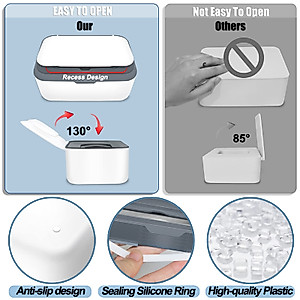 Baby Wipes Dispenser, Wipe Holder with 2 Pcs Portable Travel Wipes Container, Refillable Diaper Wipes Pouch with Lids and Sealing Design, Flushable Bathroom Storage Case Box…