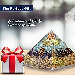 Orgonite Crystal Triple Money Pyramid Energy Generator Promotes Wealth and Prosperity with Green Aventurine, Red Garnet and Citrine – Attract Money and Success with Lucky Orgone Crystals