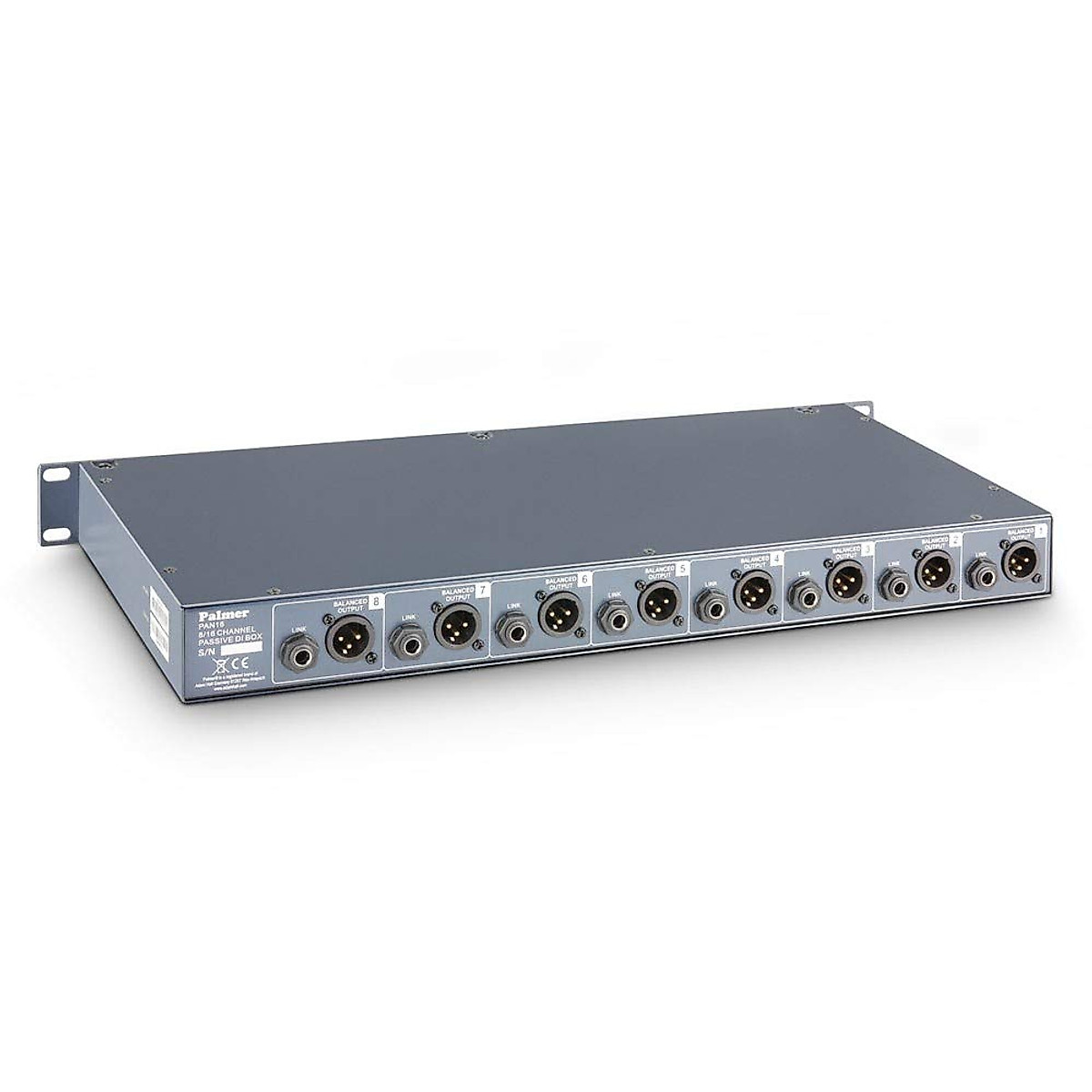Palmer 19" DI Box 8 Channels Passive, Blue (PAN16)