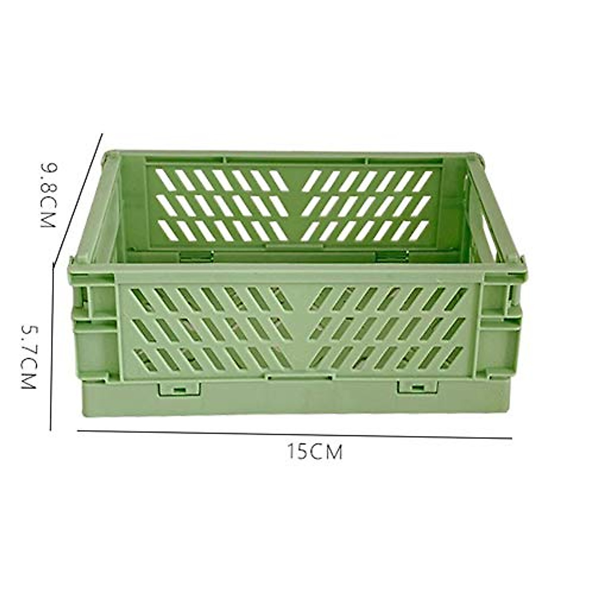 Mini Collapsible Storage Crates/Stackable Storage Container Basket, Folding Plastic Storage Box Foldable Plastic Storage Case Desktop Carrying Basket 4#Mini Pink